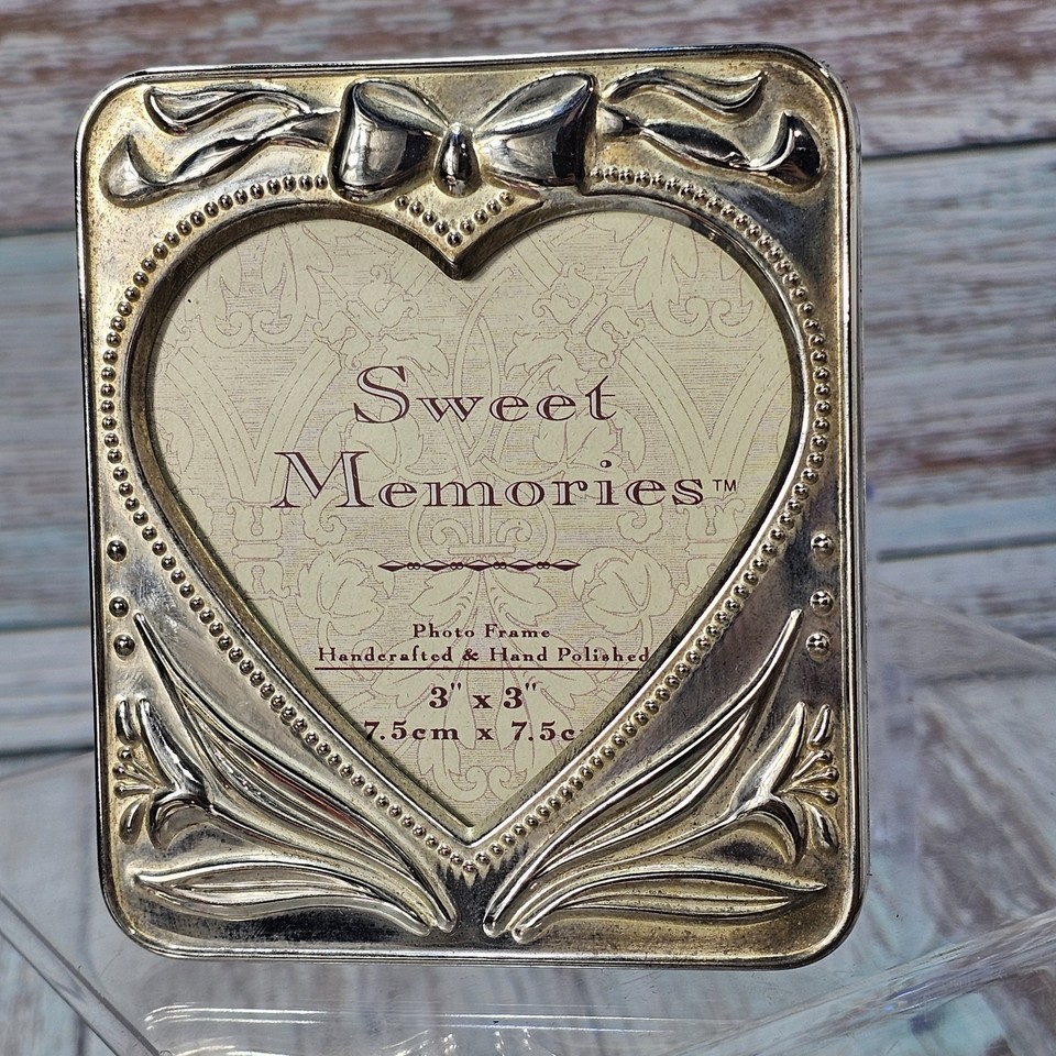 Vtg Silver 3x3 Heart Picture Frame | eBay