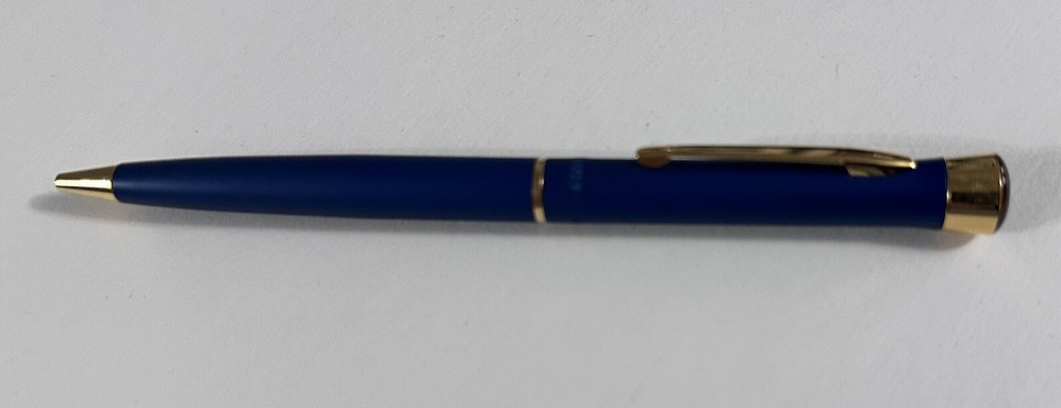 IBM International Business Machines Blue Ball Point Pen w/ Gold Trim by ...