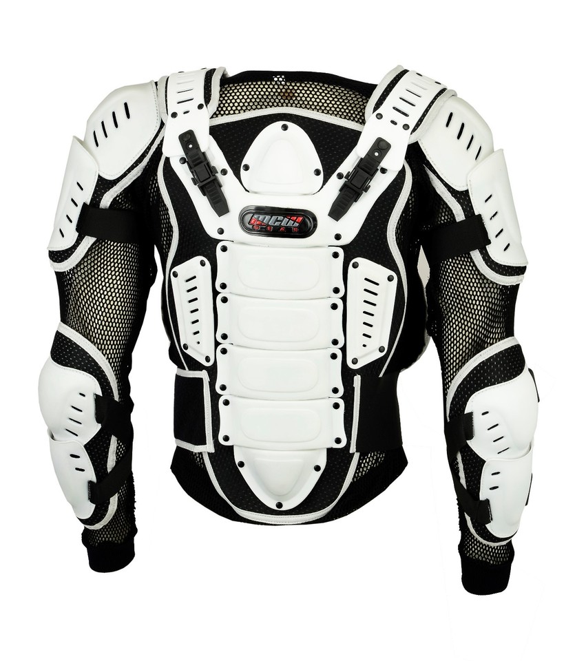 Adult White Motocross Body Armour Bikequad Protective Enduro Bionic ...