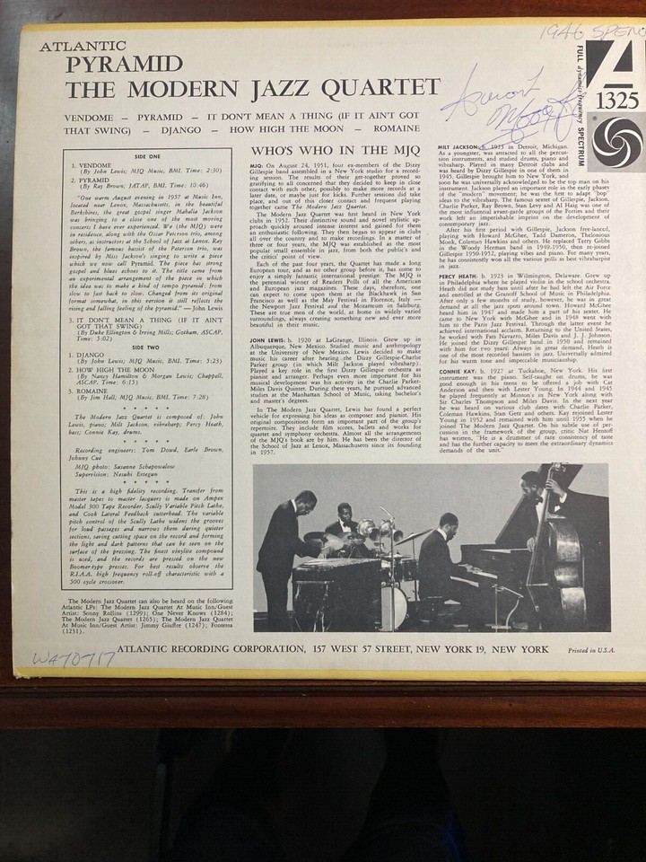 The Modern Jazz Quartet, Pyramid Atlantic Records, Vinyl 1325 | eBay