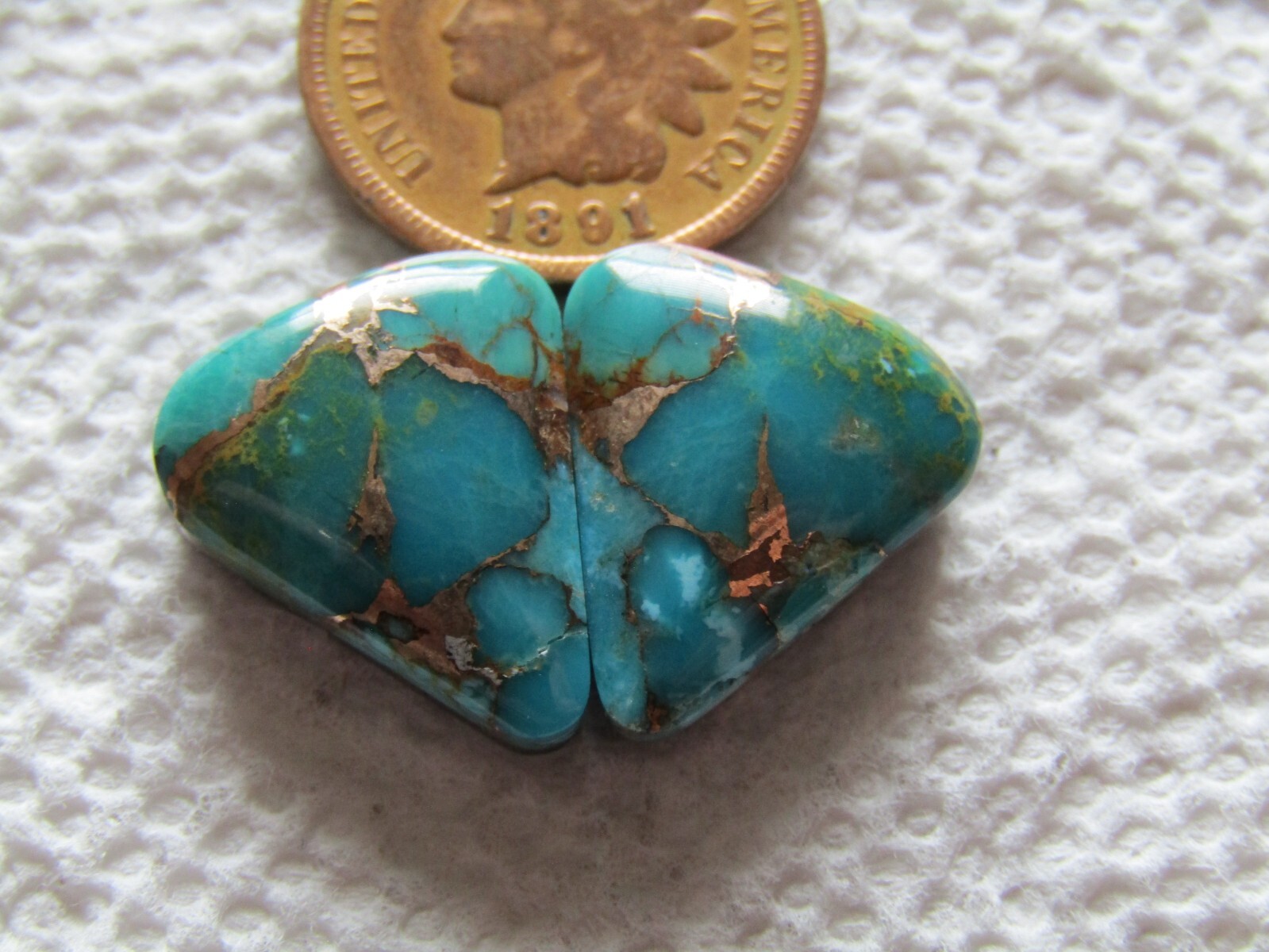 2 Blue Mojave Turquoise Peruvian Pink Opal Cabs 20 carats Mohave ...