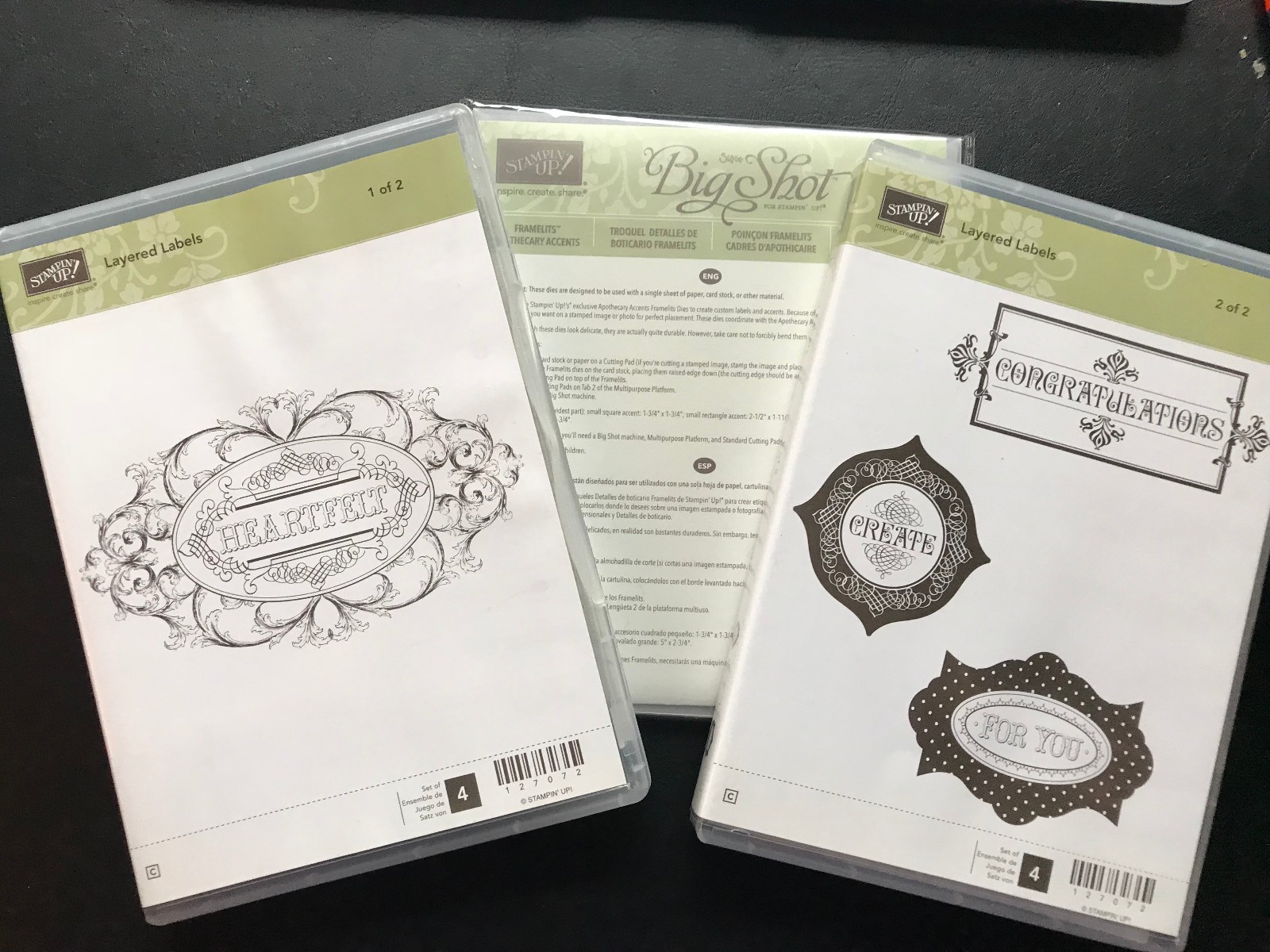 Stampin Up!_LAYERED LABELS CM Stamp Set + Apothecary Accents Framelits ...