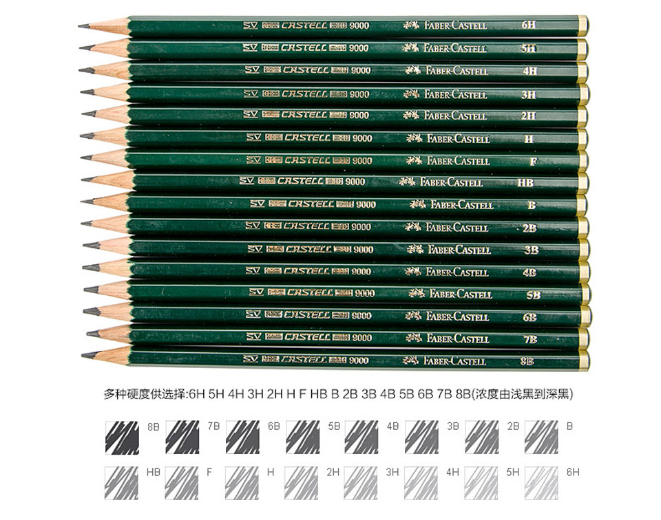 16Pcs Faber Castell Art Graphite Pencils Writing Sketch Charcoal Artist ...