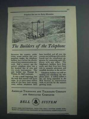 1926 Bell Telephone Ad - The Builders of the Telephone | eBay