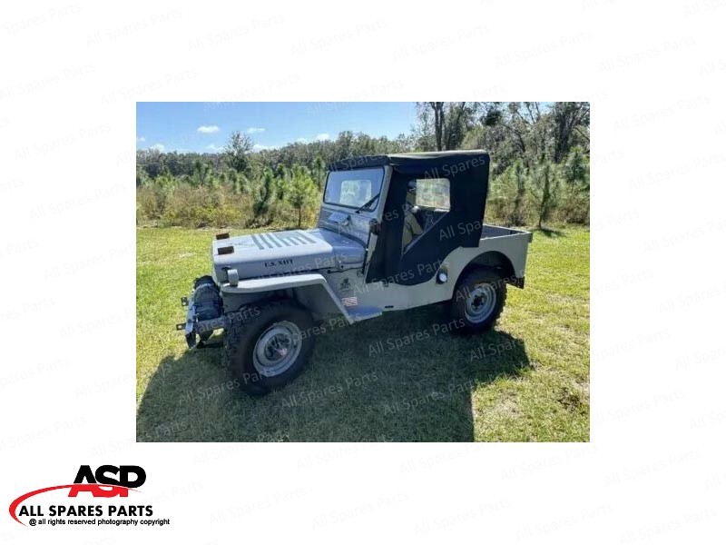 Canvas Half Cabin Soft Top with Frame & Door Frame For Willys Jeep CJ2A ...