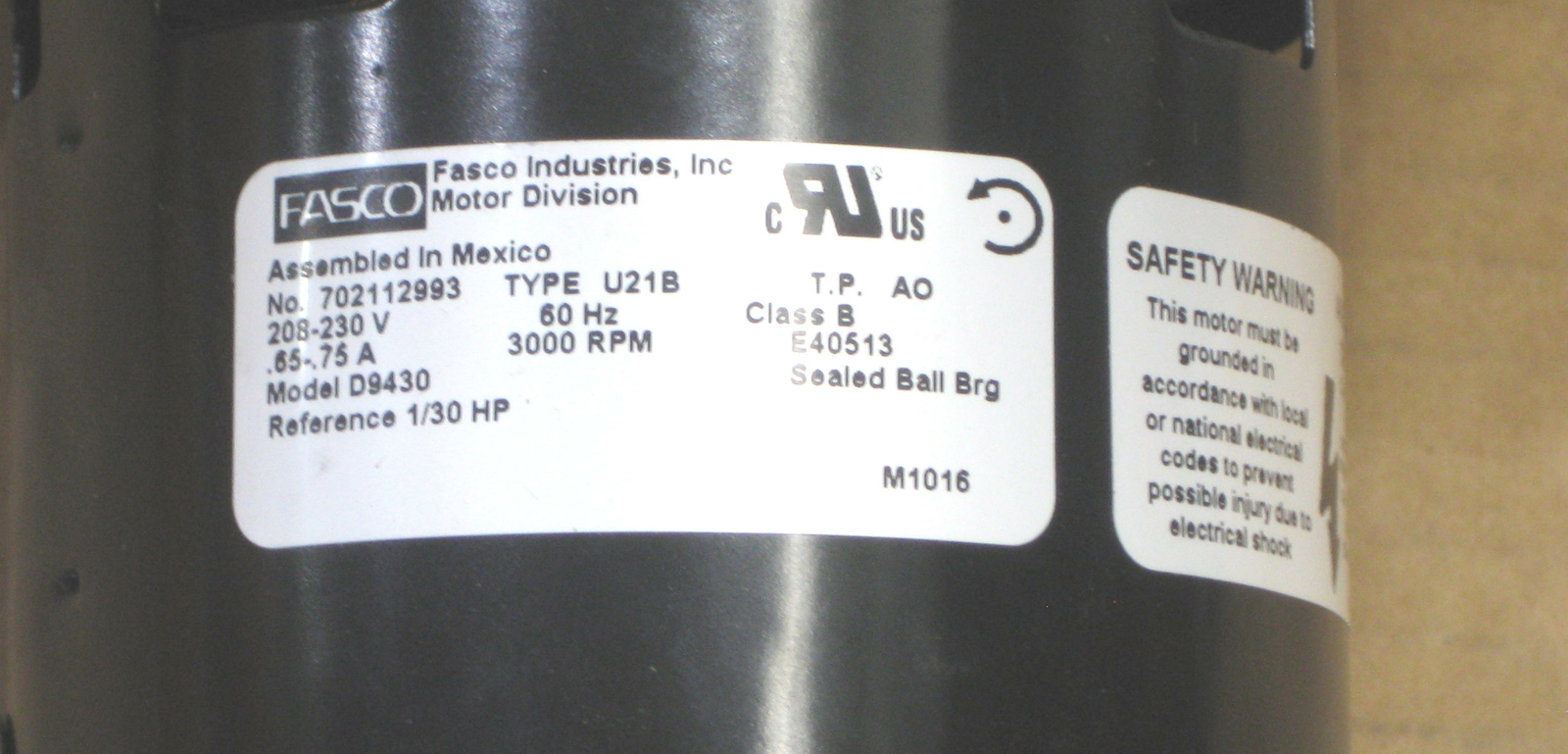 Fasco D9430 Motor fits Armstrong 42250-001 JB1N075NS | eBay