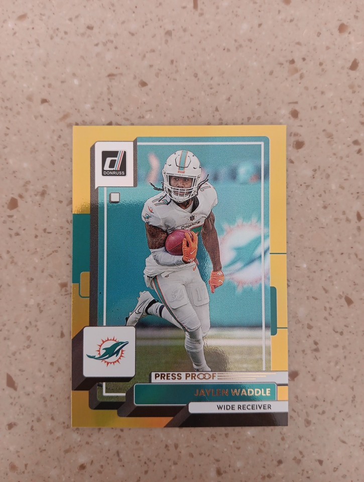 2022 Donruss Jaylen Waddle Gold Premium Press Proof #123 Dolphins | eBay