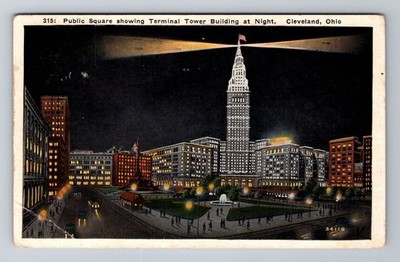 Cleveland OH-Ohio, Public Square, Terminal Tower Bldg, c1932 Vintage Postcard | eBay