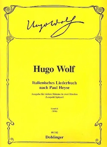 Hugo Wolf | Italienisches Liederbuch Band 2 | Klavierauszug | Doblinger ...