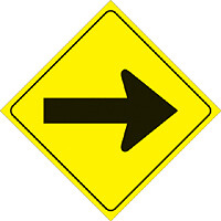 VOSS SIGNS 483 A YR YELLOW PLASTIC REFLECTIVE SIGN 12" ARROW | eBay