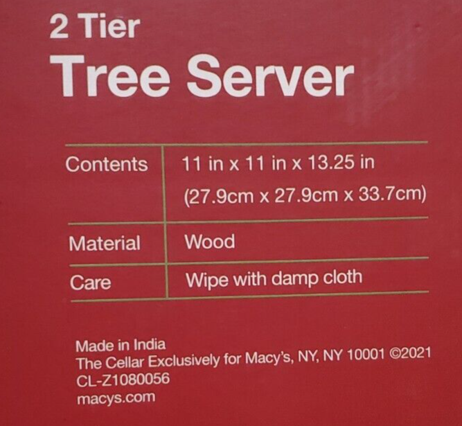 The Cellar 2-Tiered Tree Server, 11"x11"x13.5" Created for Macy's | eBay