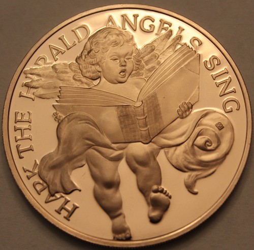 Solid Bronze Proof Franklin Mint Medallion~Hark The Herald Angels Sing ...