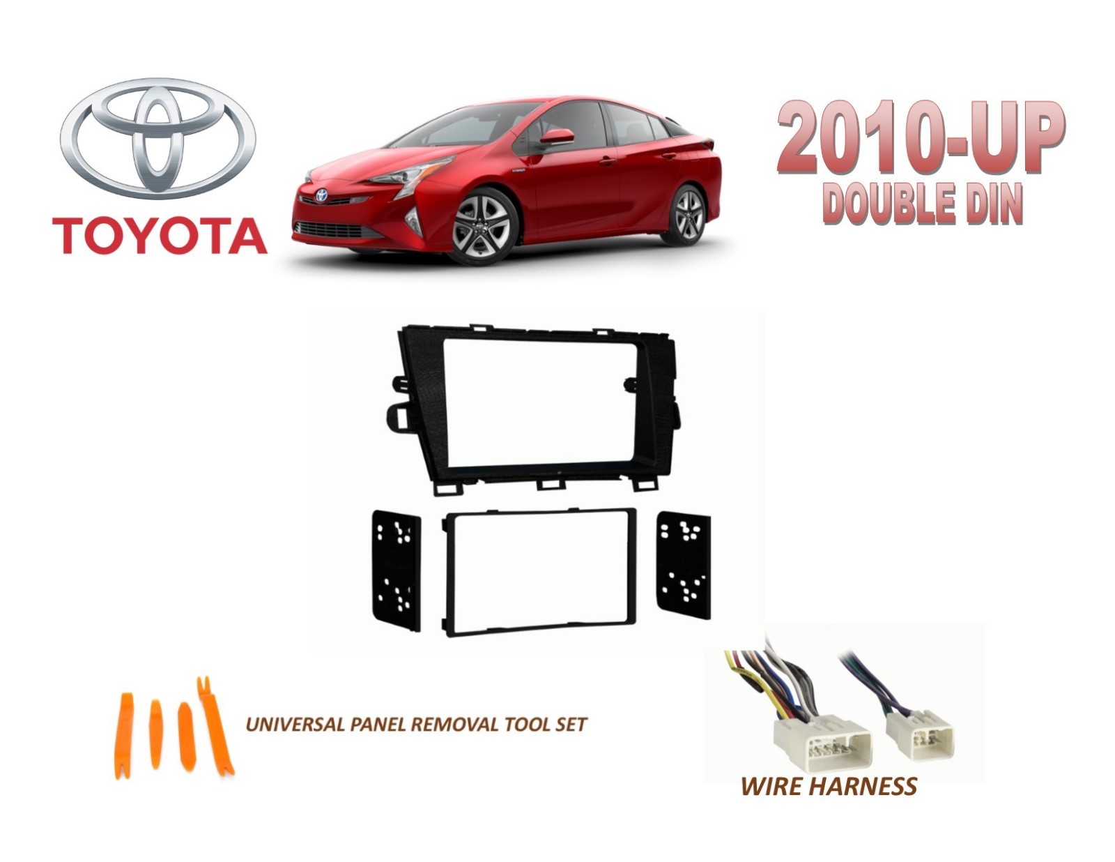 2010-UP TOYOTA PRIUS DASH INSTALL KIT for CAR STEREO, with WIRE HARNESS ...