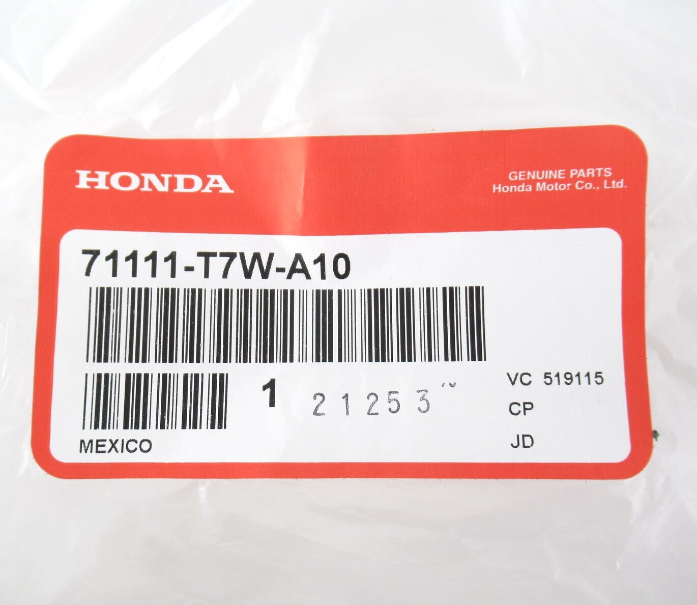 Genuine OEM Honda 71111-T7W-A10 Passenger RH Front Bumper Air Guide ...