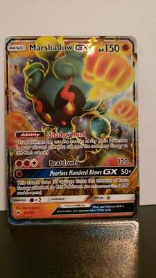 Marshadow GX 80/147 Burning Shadows Set ULTRA RARE Pokemon Card NEAR ...