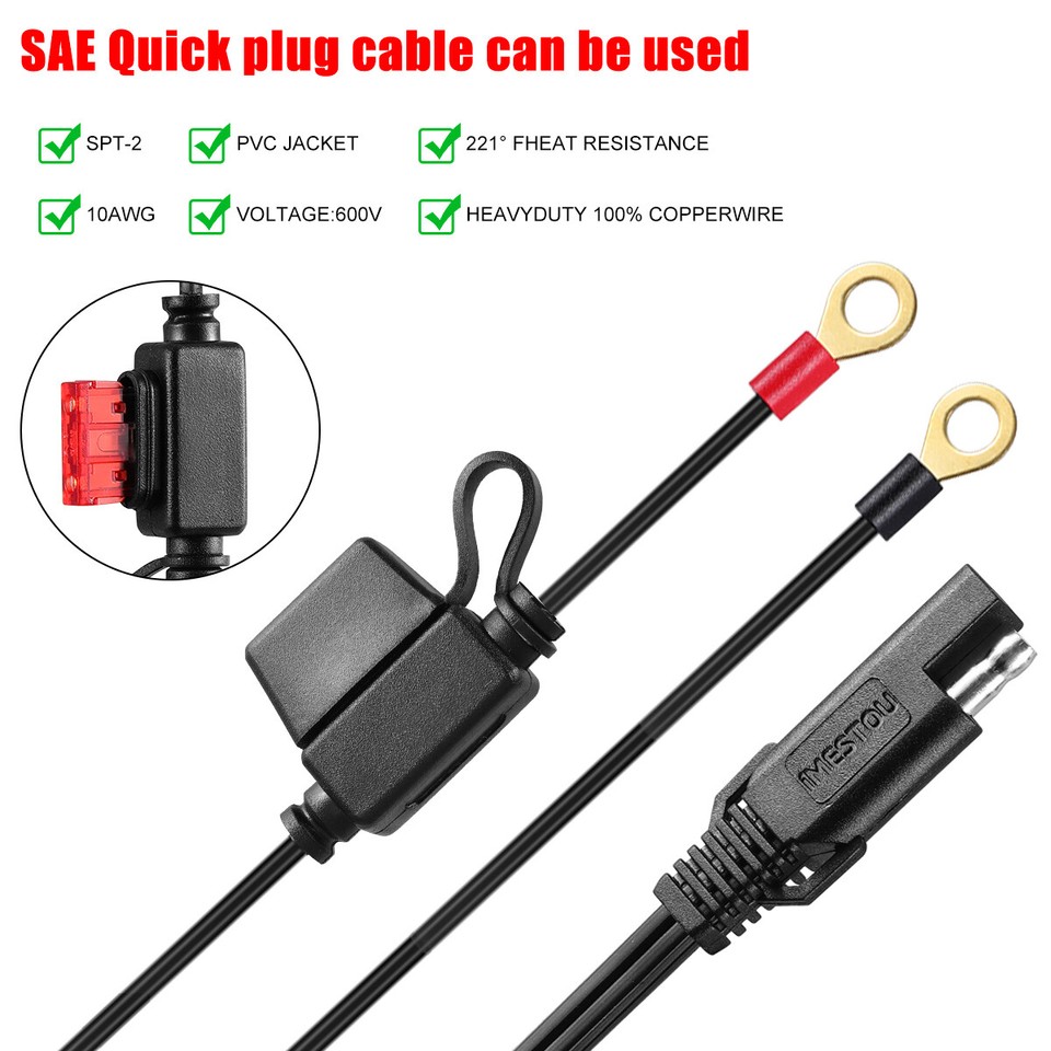 3 Packs Battery Terminal Ring Sae Connector Harness Charger Cable ...