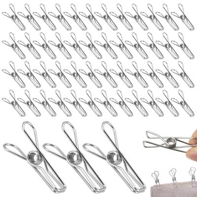 100 Pezzi Mollette in Acciaio Inox 4.5cm,Piccole Metallo Mollette ...