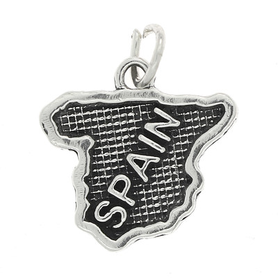Sterling Silver Spain Country Map Travel Charm or Pendant | eBay