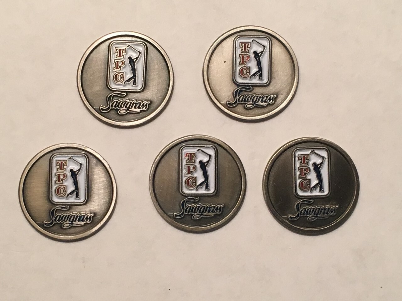(5) TPC Sawgrass 3/4" Flat Coin Style Golf Markers - Ponte Vedra Beach ...