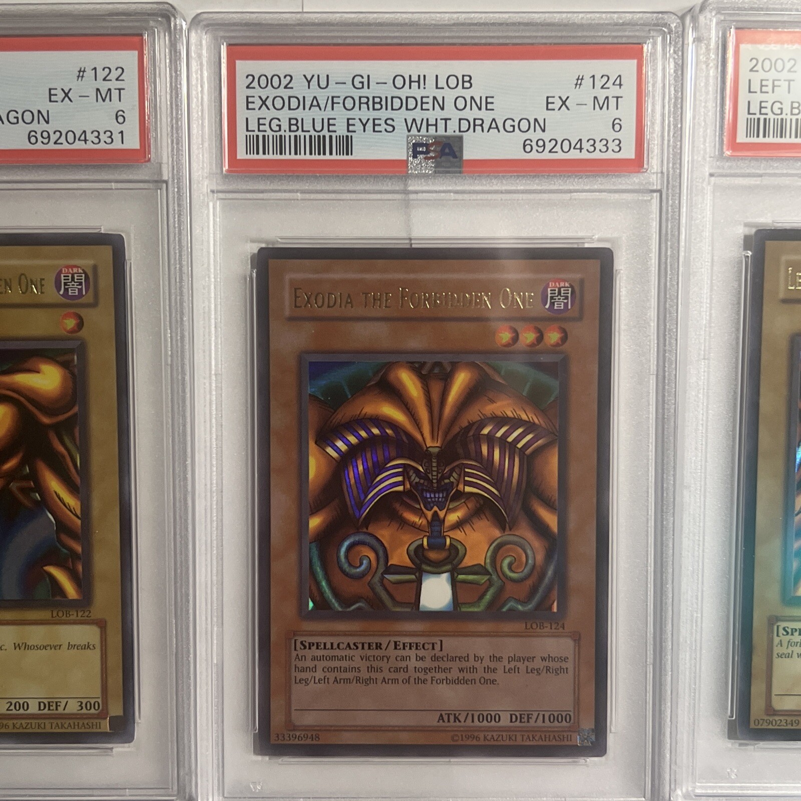 Yugioh 2002 Exodia the Forbidden One LOB 120-124 Complete Set PSA 7 PSA ...