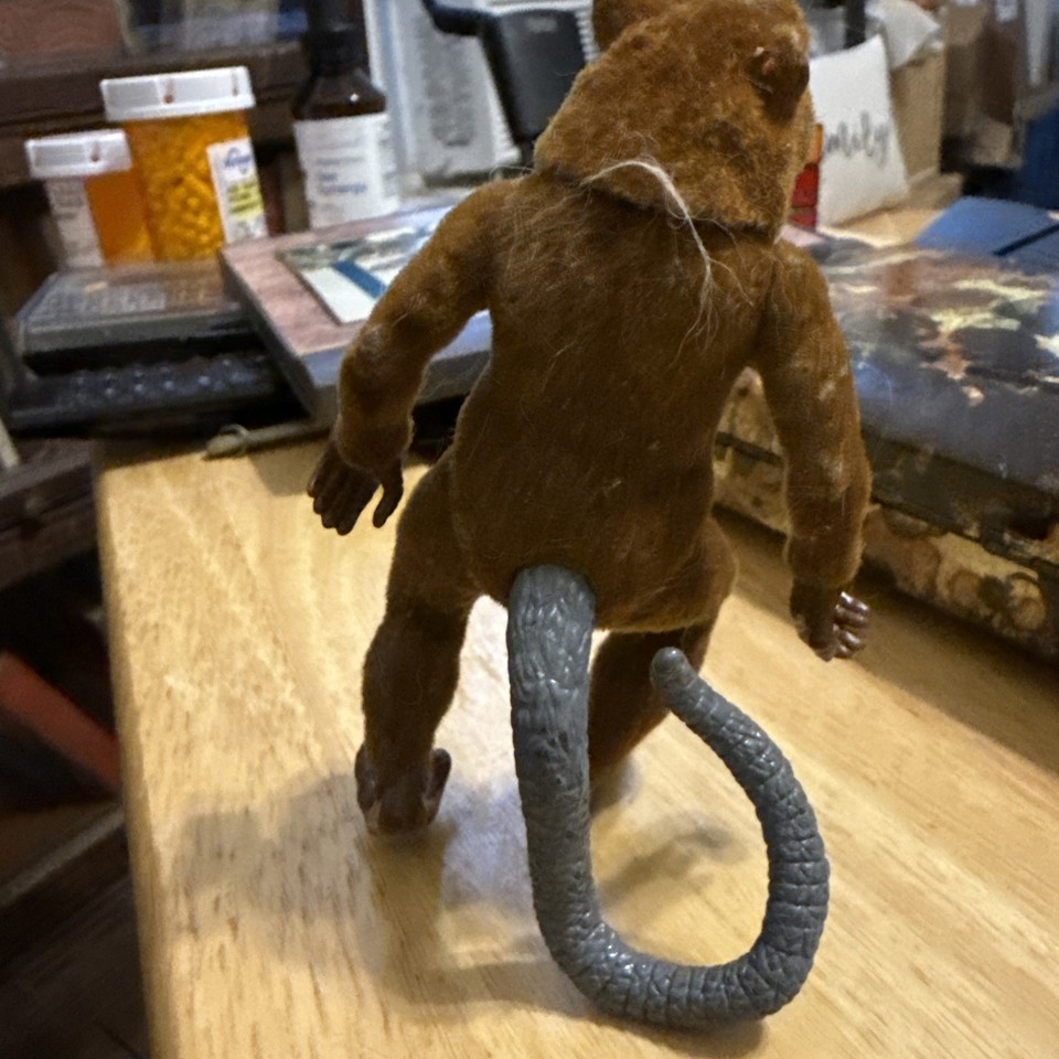 Vintage TMNT Teenage Mutant Ninja Turtles Master Splinter Flocked FUZZY ...