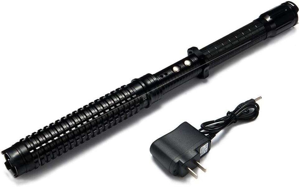 Durable Black Stun Gun with LED Flashlight: 80 Million Volts of ...