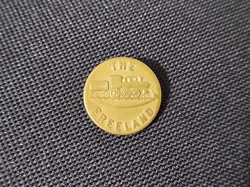 Antique Railroad Button The Freeland Steam Locomotive Brass Uniform | eBay