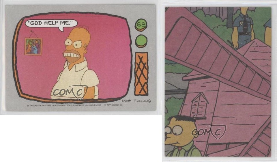 1990 Topps The Simpsons Homer Simpson 'God help me! #68 16ad | eBay