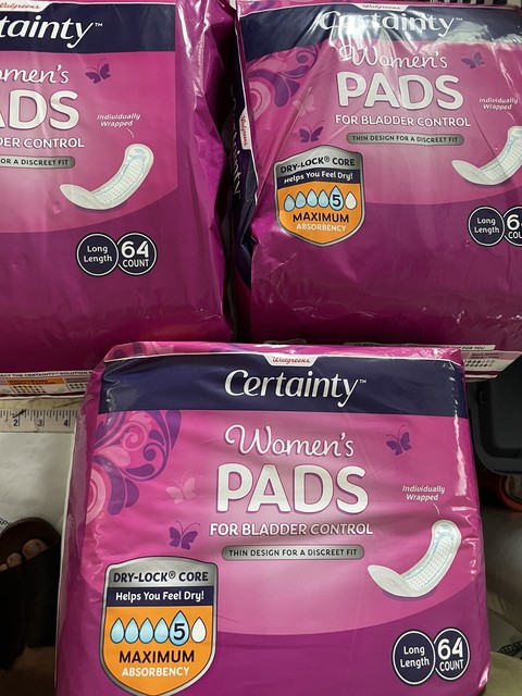 Walgreens Certainty Women's Bladder Control Pads 64 Long Length for ...