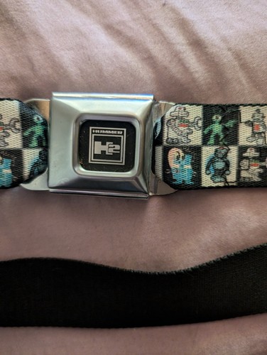 Buckle Down Seatbelt Never Worn Robots & Aliens Belt Hot Topic Y2K Emo ...