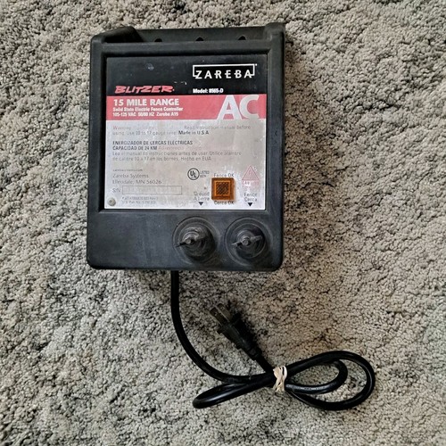 Zareba Blitzer 15 Acre AC Powered Electric Fence Controller Model 8565D ...