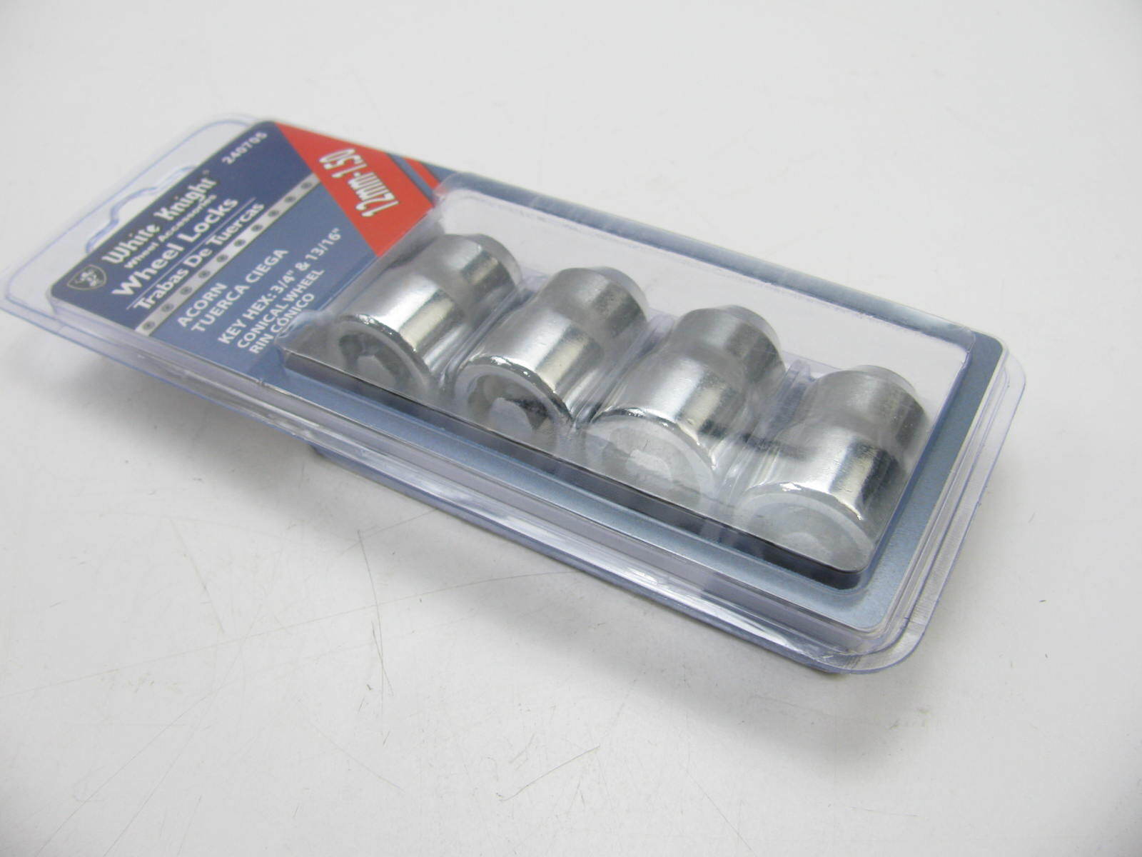 White Knight 240705 Wheel Lock Set 12mm-1.50 Acorn, 3/4" & 13/16" Hex ...