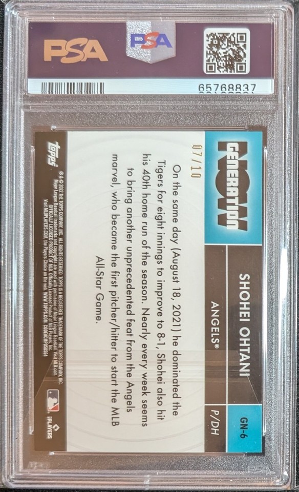 2022 Topps Chrome Generation NOW GNC5 Shohei Ohtani RED /10 SSP *PSA 10 ...
