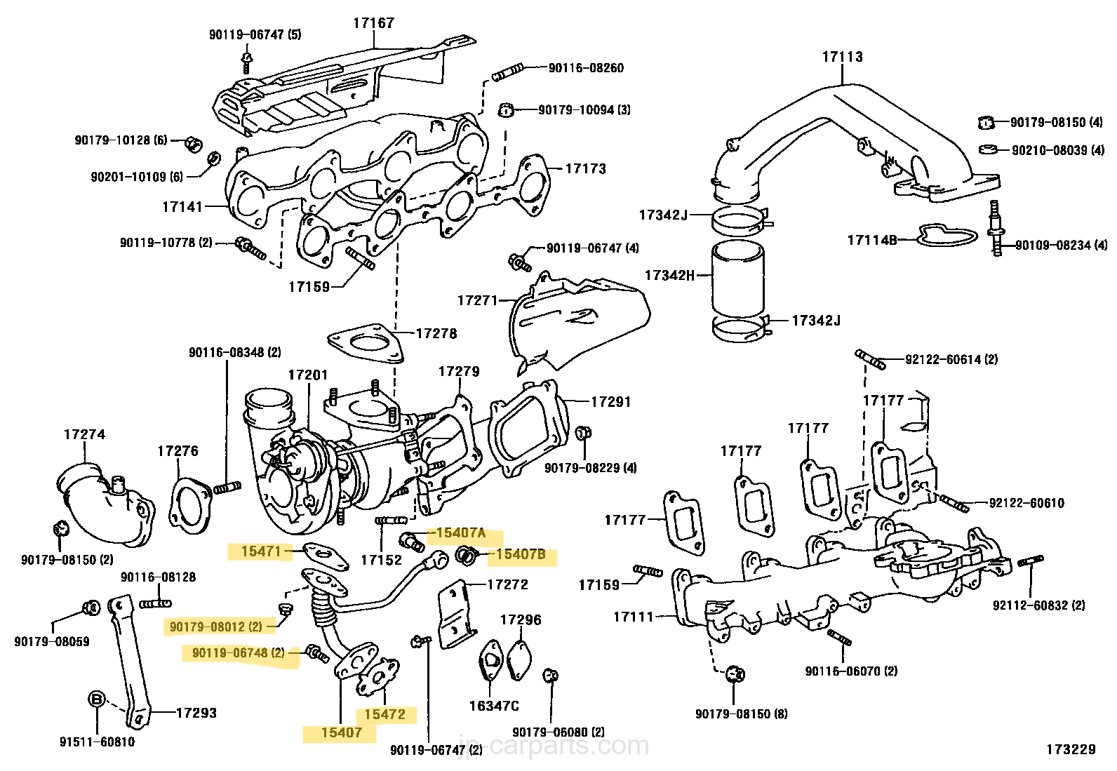 Toyota OEM 1KZ-T 1KZ-TE TURBO Oil Inlet Pipe Assy KIT! | eBay