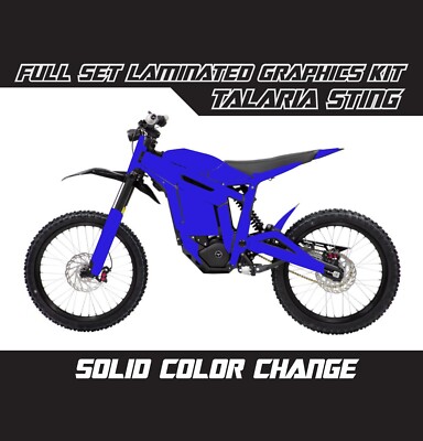TALARIA STING Solid Color Change Blue Graphics Stickers Kit Wrap Skin Decals Set | Rear | Glossy ...
