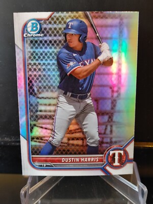 Dustin Harris RC 2022 Bowman Draft Chrome Refractor #BDC-41 - Texas ...