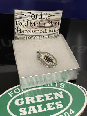 Natural Genuine Fordite From Ford Detroit 925 Silver Pendant Jewelry ...