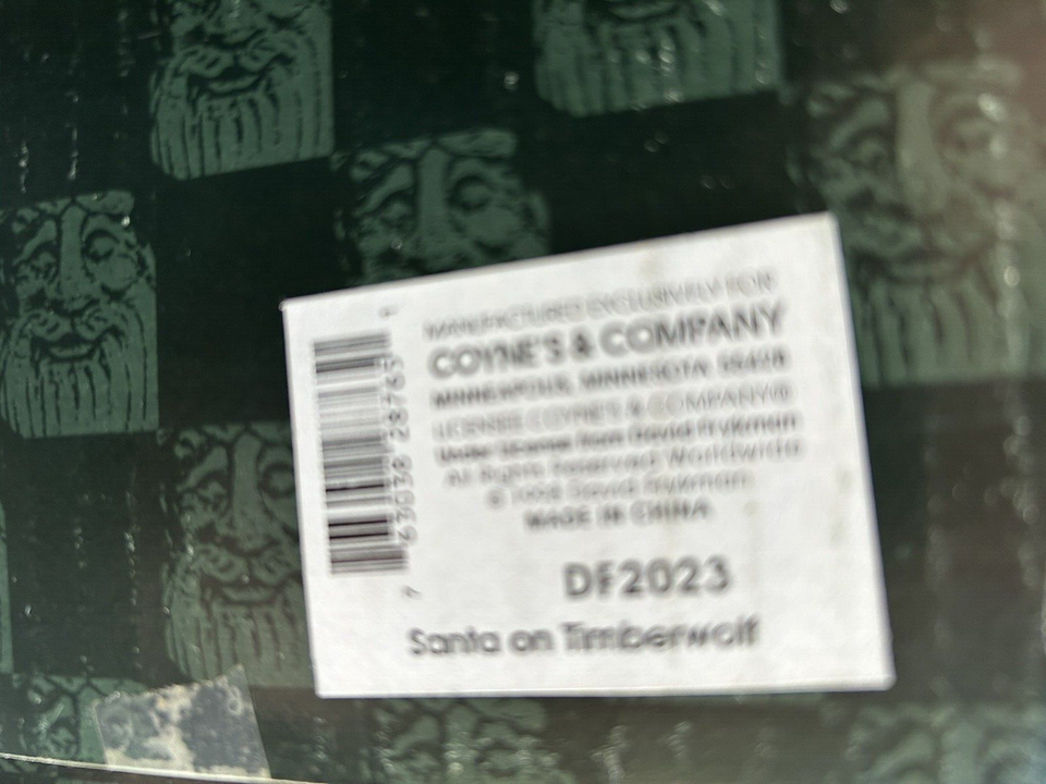 Vintage David Frykman Santa on Timberwolf 16" 1998 Retired RARE DF2023 ...