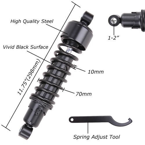11.75 Rear Shocks Absorbers For Harley Sportster XL 883 1200 72 48 Dyna ...