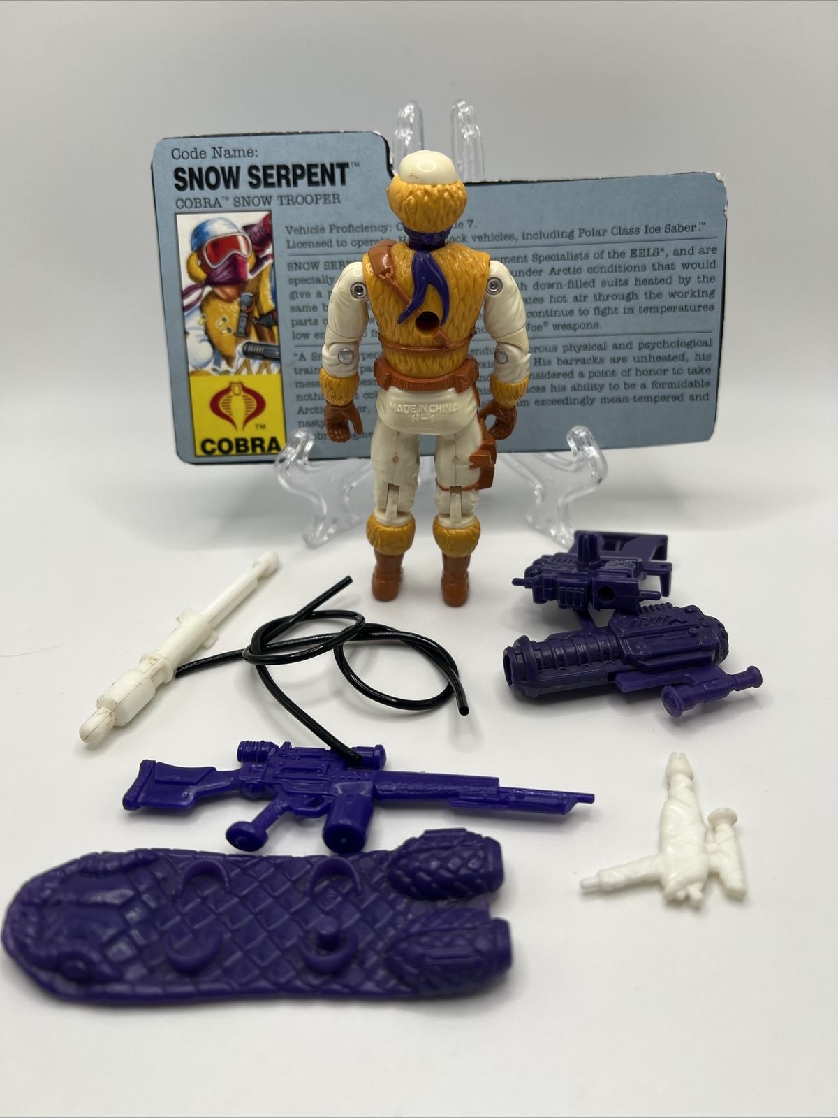 1991 GI JOE SNOW SERPENT v2 100% COMPLETE WITH FILE CARD | eBay
