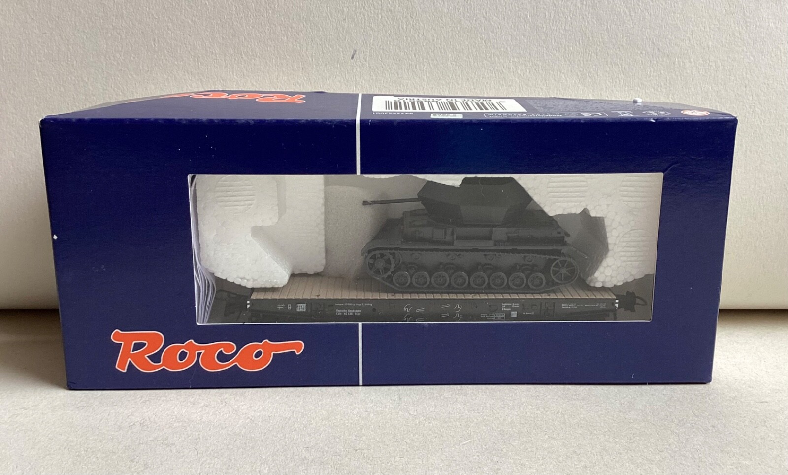 ROCO+HO+66901+-+DRG+HEAVY+DUTY+FLAT+WAGON+OSTWIND+AA+GUN+TANK+LOAD+ ...