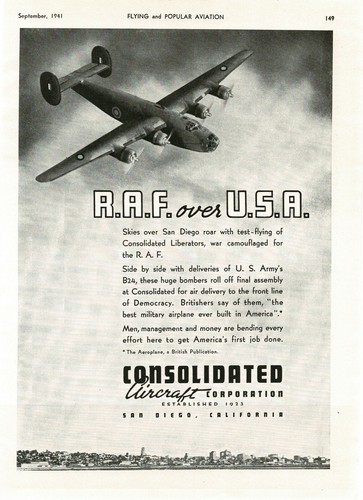 1941 CONSOLIDATED B-24 Liberator for R.A.F. Vintage Print Ad | eBay