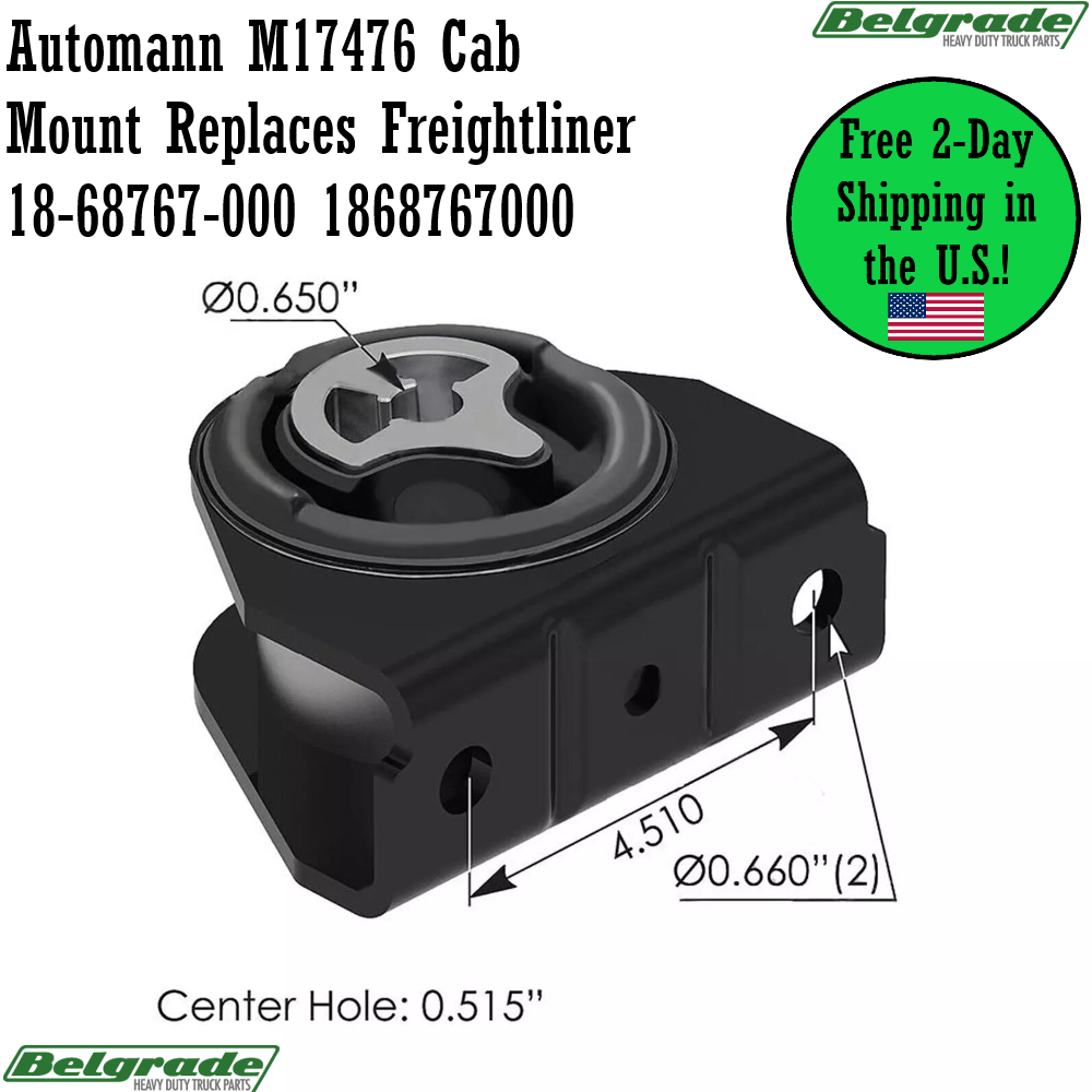 Automann M17476 Cab Mount Replaces Freightliner 18-68767-000 1868767000 ...
