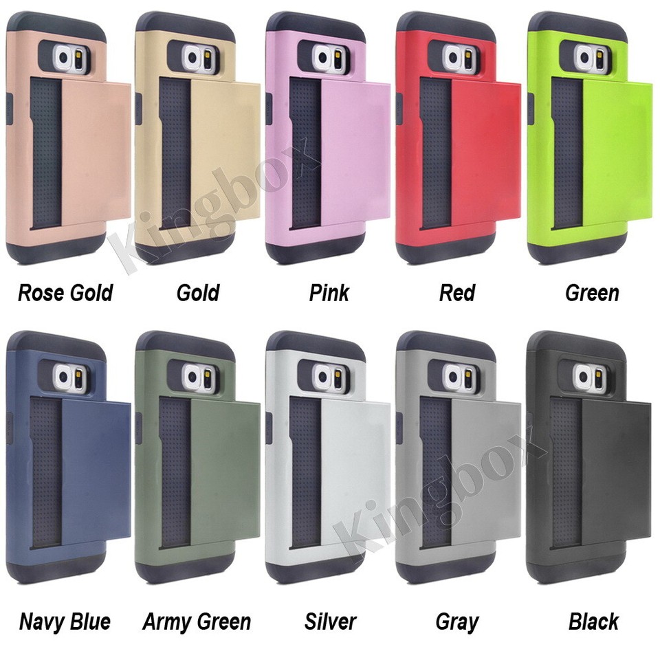 Credit Card Slot Holder Wallet Case Shockproof Back Cover For iPhone ...