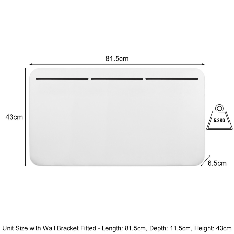 Electric Panel Heater Radiator Wall Mounted Bathroom Slim Convector ...