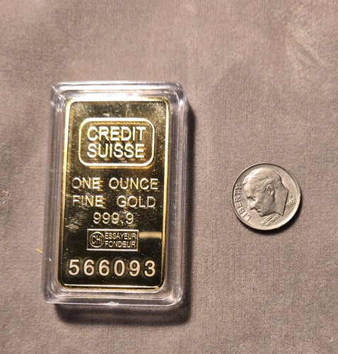 1 OZ CREDIT SUISSE GOLD COVERED BAR AND .999 1 GRAM TITANIUM & 10 CENT ...