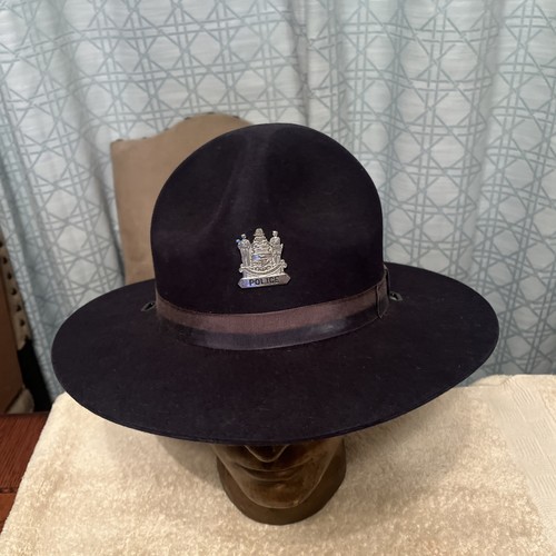 STRATTON Self Forming Hat Black Felt POLICE TROOPER Size 7 1/4 | eBay