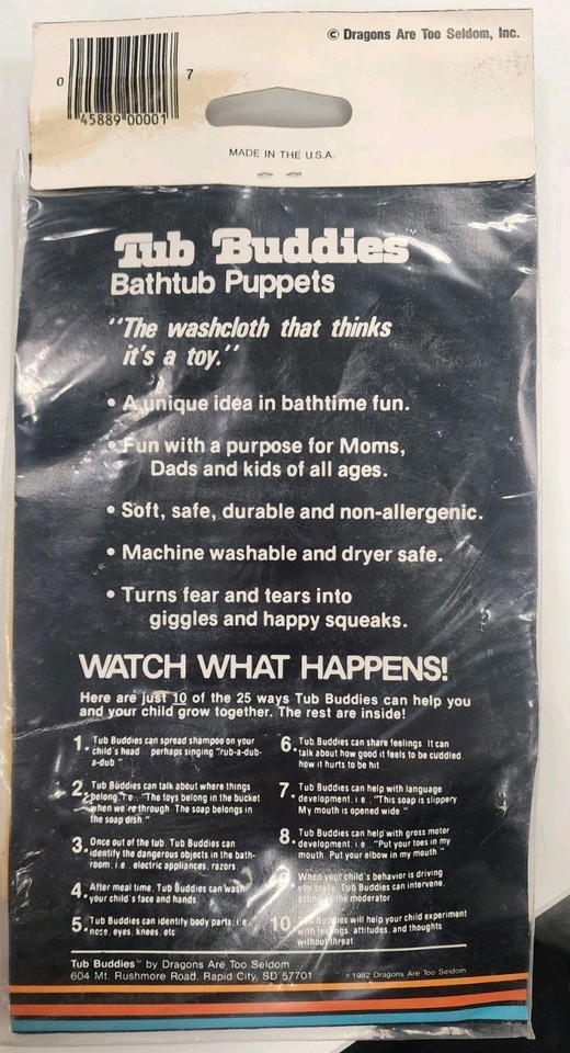 Vintage 1982 Tub Buddies Soapy The Bear Puppet Baby Einstein Bathtub ...