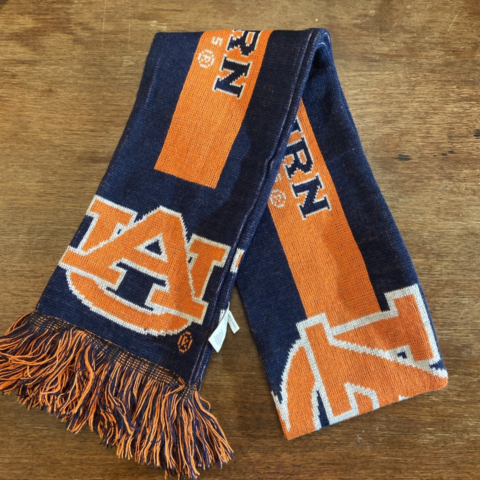 Auburn University Tigers AU Logo Orange Blue AU Knit Winter Scarf | eBay