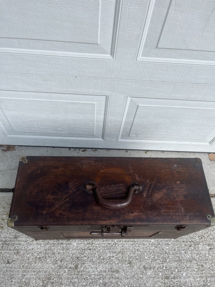 Vtg H. Gerstner & Sons 11 Drawer Wood Machinist Tool Box Lock Modified ...